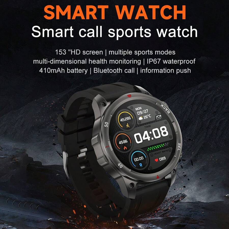 GEJIAN New Smartwatch With Call Function, 1.53'' Full Touch Screen ...