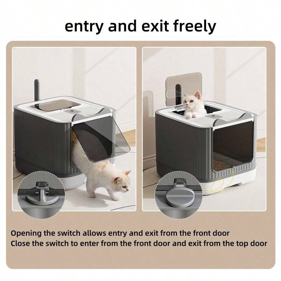 Fully Enclosed Cat Litter Box With Scoop, Drawer Style, Suitable For ...
