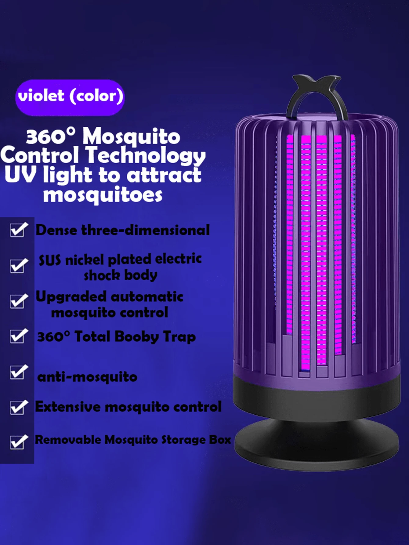 Insecticide Lamp, USB-Powered Mosquito Fly Killer, Non-Radiative LED ...