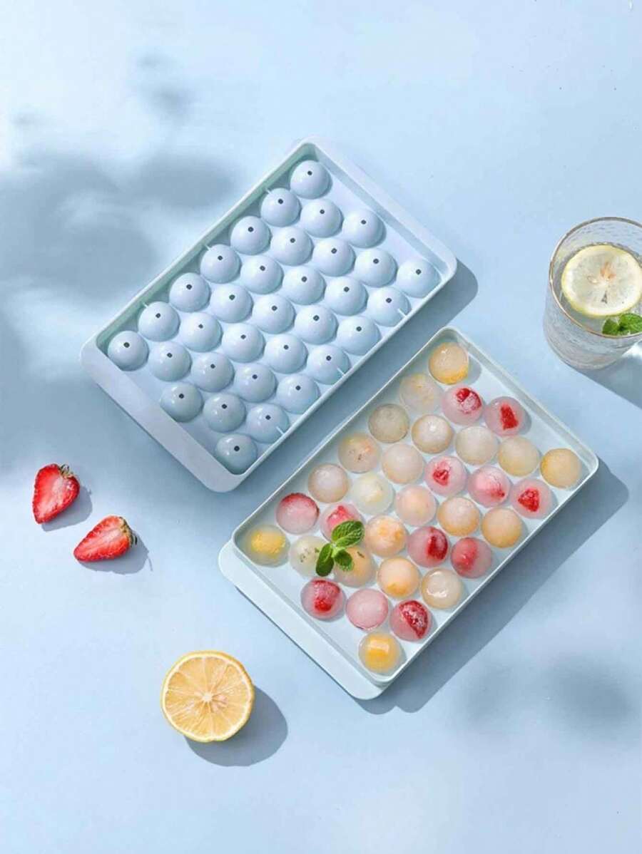 1pc Homemade Ice Cube Mold With 33 Round Spherical Ice Cubes, Household ...