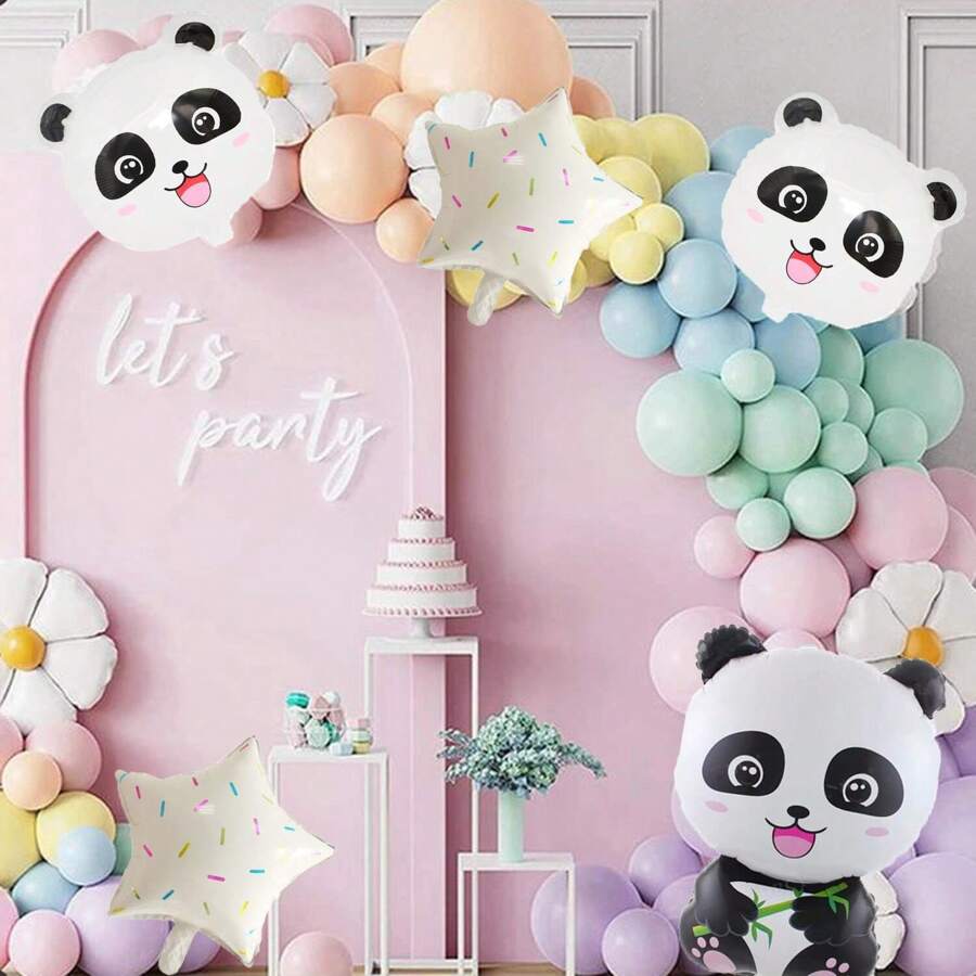 5-Piece Set Of Candy, Pentagonal Star, Panda Themed Party Decoration ...