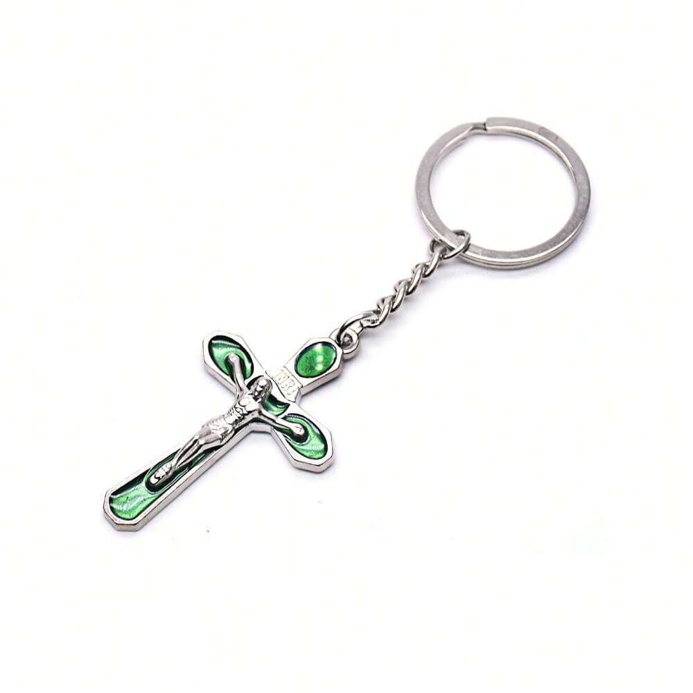 Icon Keychain With Christ Jesus Cross Pendant, Keyring Chain And ...