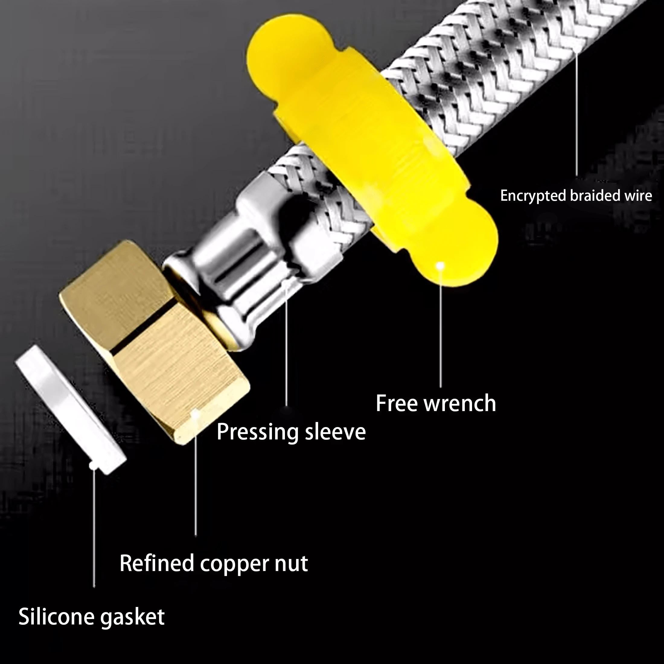 1pc Automatic Washing Machine Inlet Hose Connector With Stop Valve ...