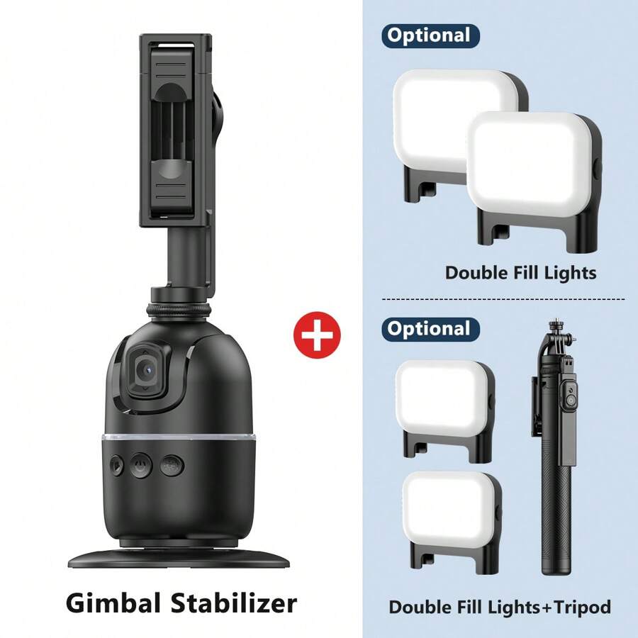 Auto Face Tracking Phone Tripod Holder, No App Required, 360° Rotation ...