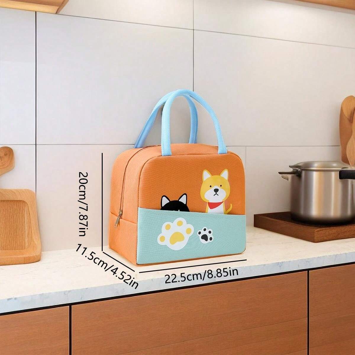 Cute Cartoon Handheld Lunch Bag, Insulated Lunch Box Carrier, Thick ...
