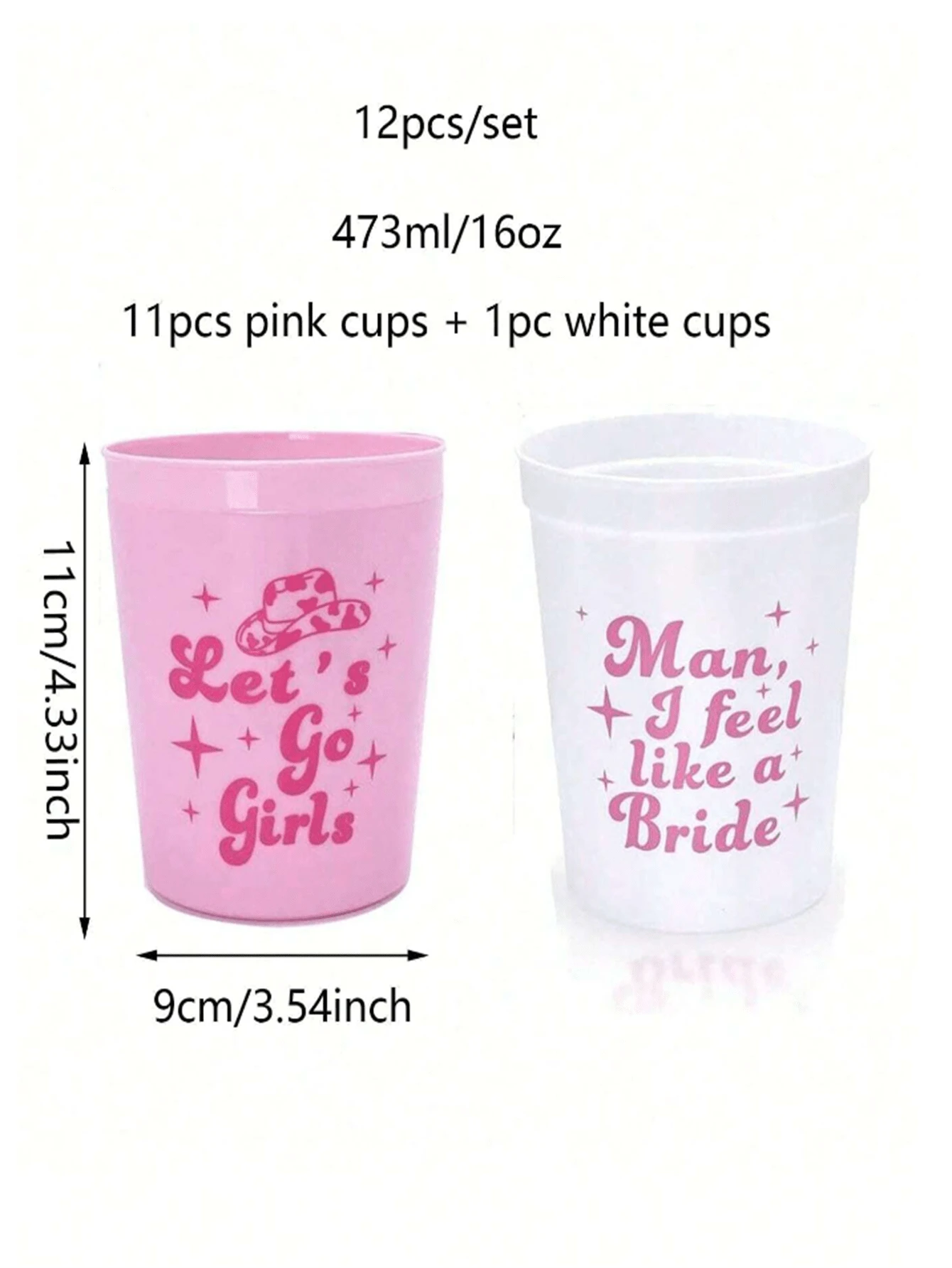 12pcs Bachelorette Party Cups, 16oz Reusable Plastic Cups Cowgirl ...