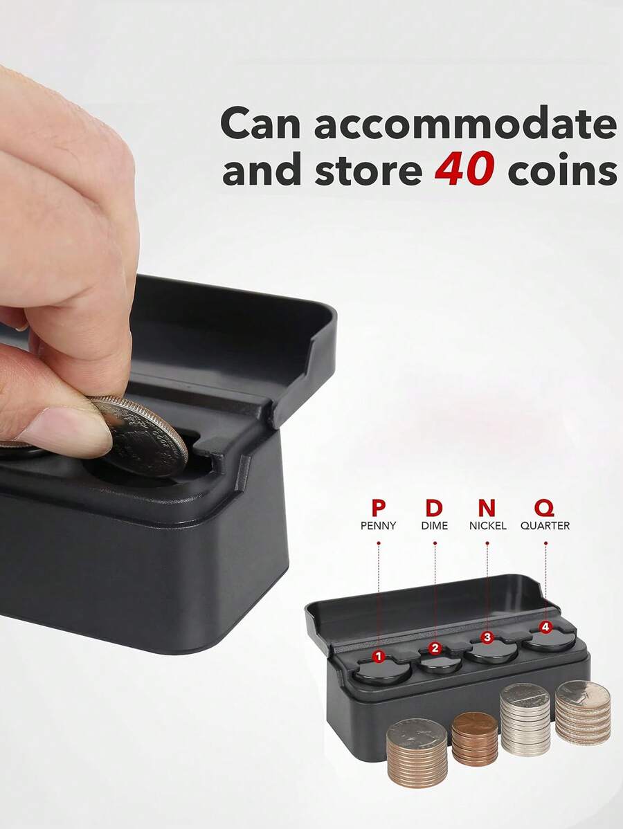 1pc Coin Holder For Car, Portable Mini Change Storage Box, Universal ...