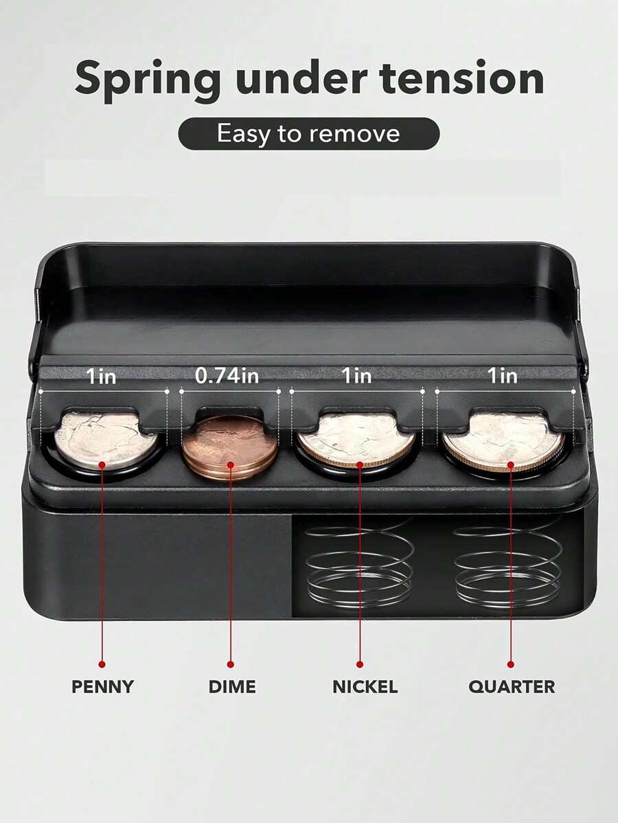 1pc Coin Holder For Car, Portable Mini Change Storage Box, Universal ...