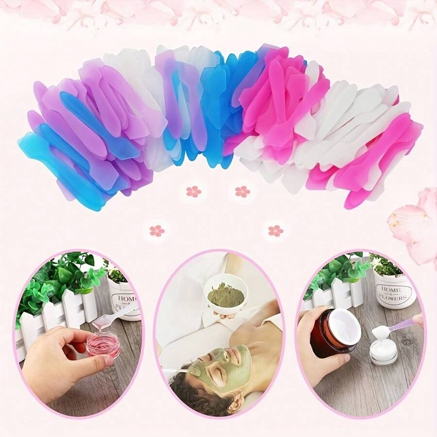100pcs Premium Plastic Cosmetic Spatulas - Hygienic Eye Cream ...