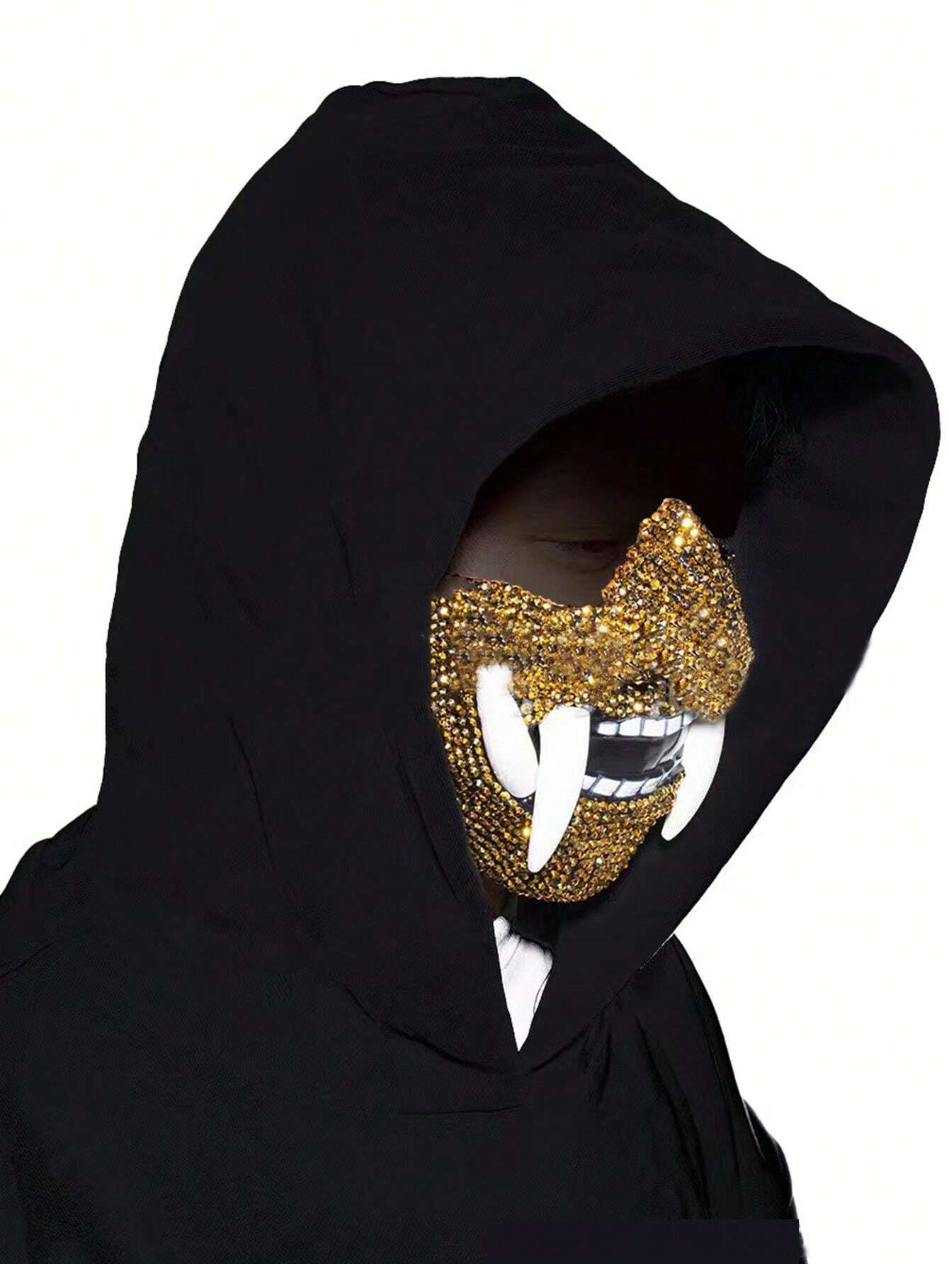 Red Hannya Demon Warrior High-End Diamond-Encrusted Mask, Halloween ...