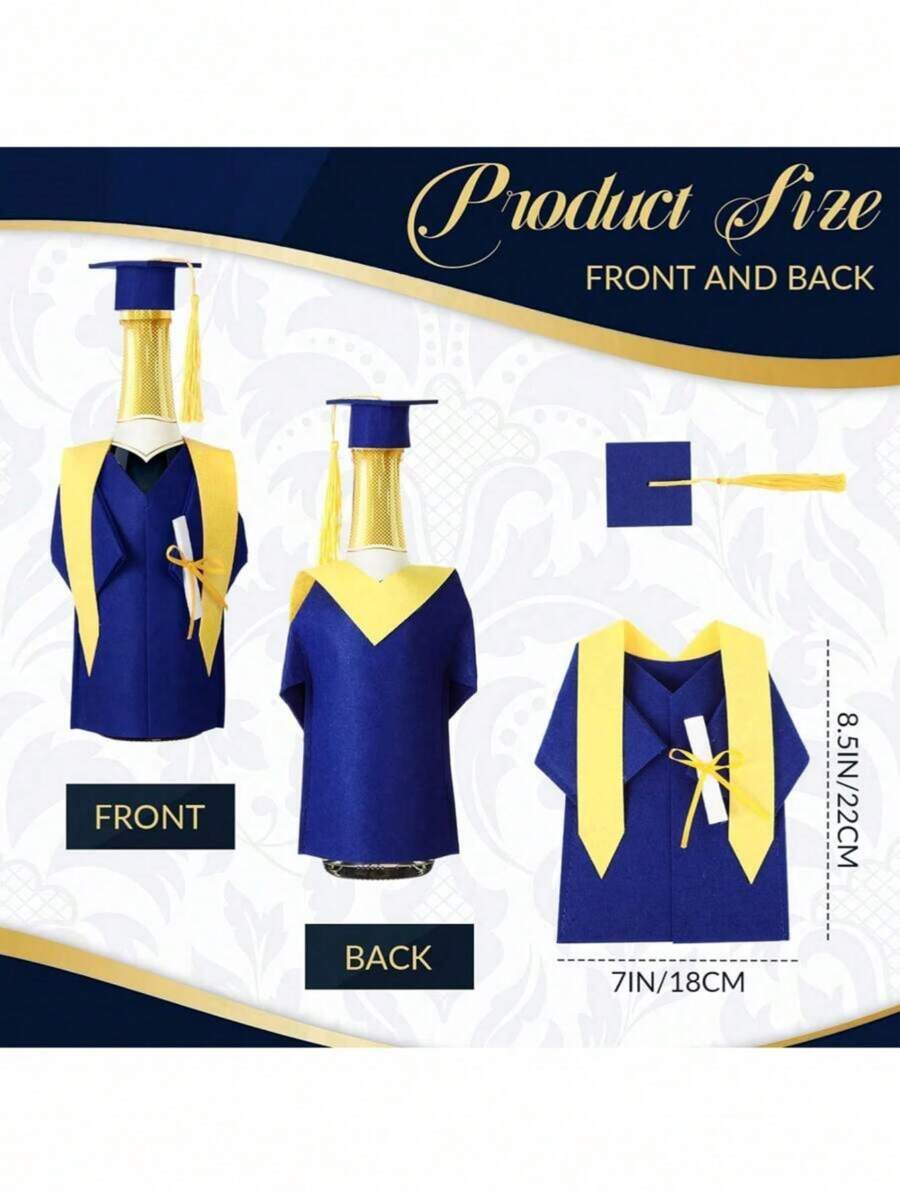 6pcs Miniature Felt Graduation Gown Bottle Covers, 2024 Graduation ...