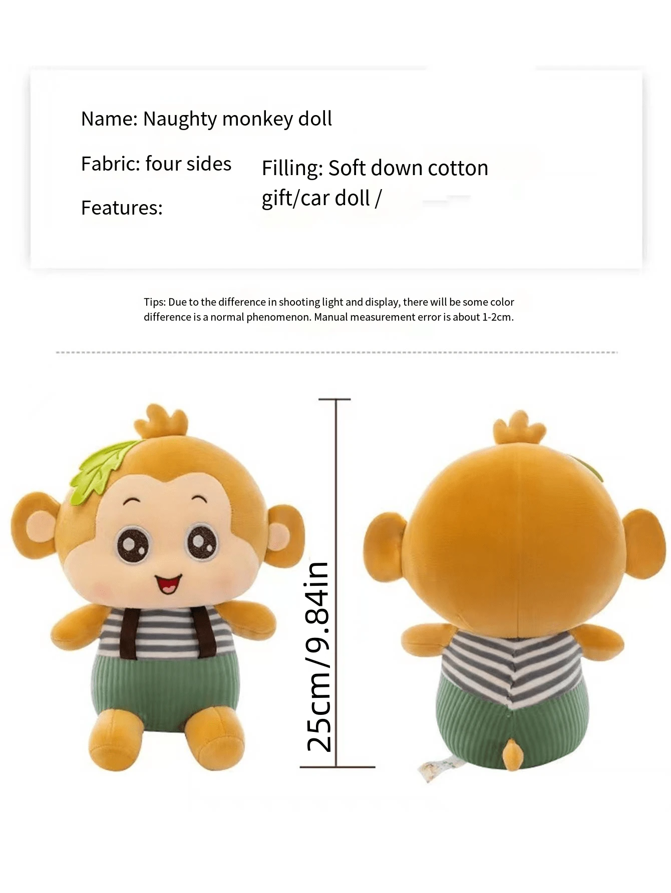 Plush Toy Monkey Cartoon Comforting Pillow Cute Doll For Cross-Border ...