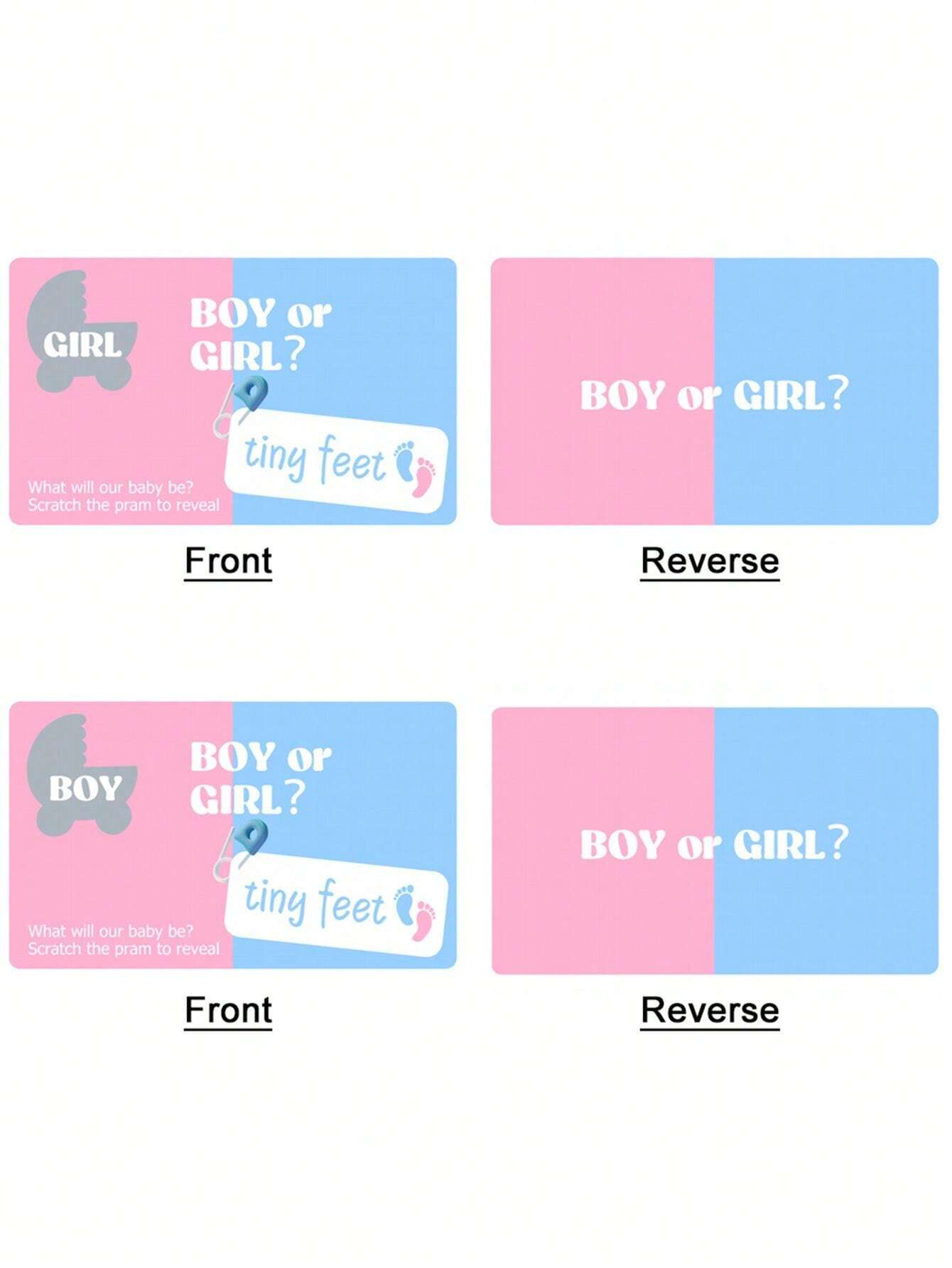 24pcs Baby Shower Scratch Cards, Gender Reveal Card Girl Or Boy Scratch ...