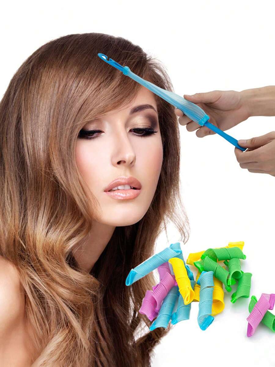 19pcs Random Color Hair Rollers Set, Different Sizes For Big Waves ...