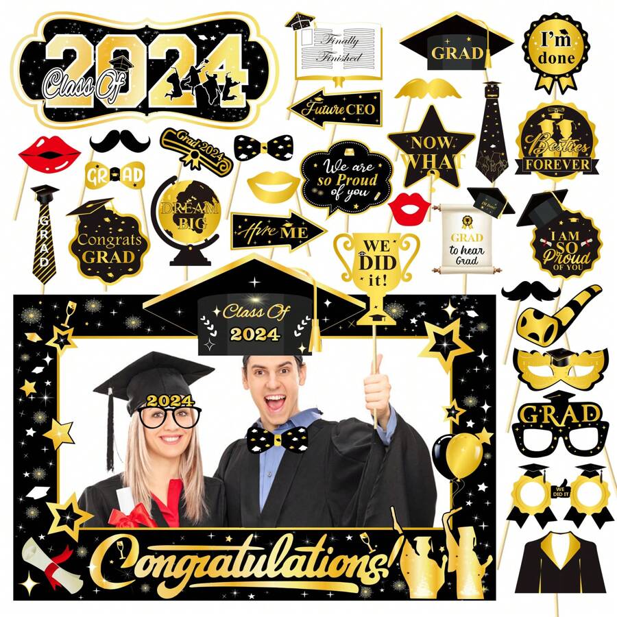 Graduation Season Themed Party Photo Booth Props For Classmates ...