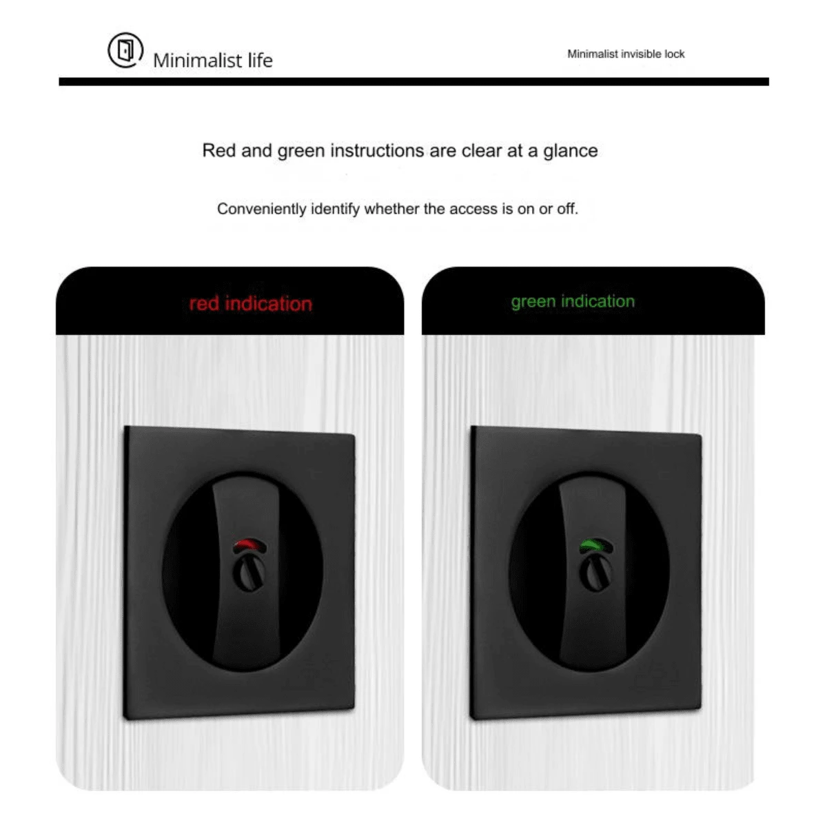 Matte Black Privacy Square Pocket Door Lock With Color-Coded Indicator ...