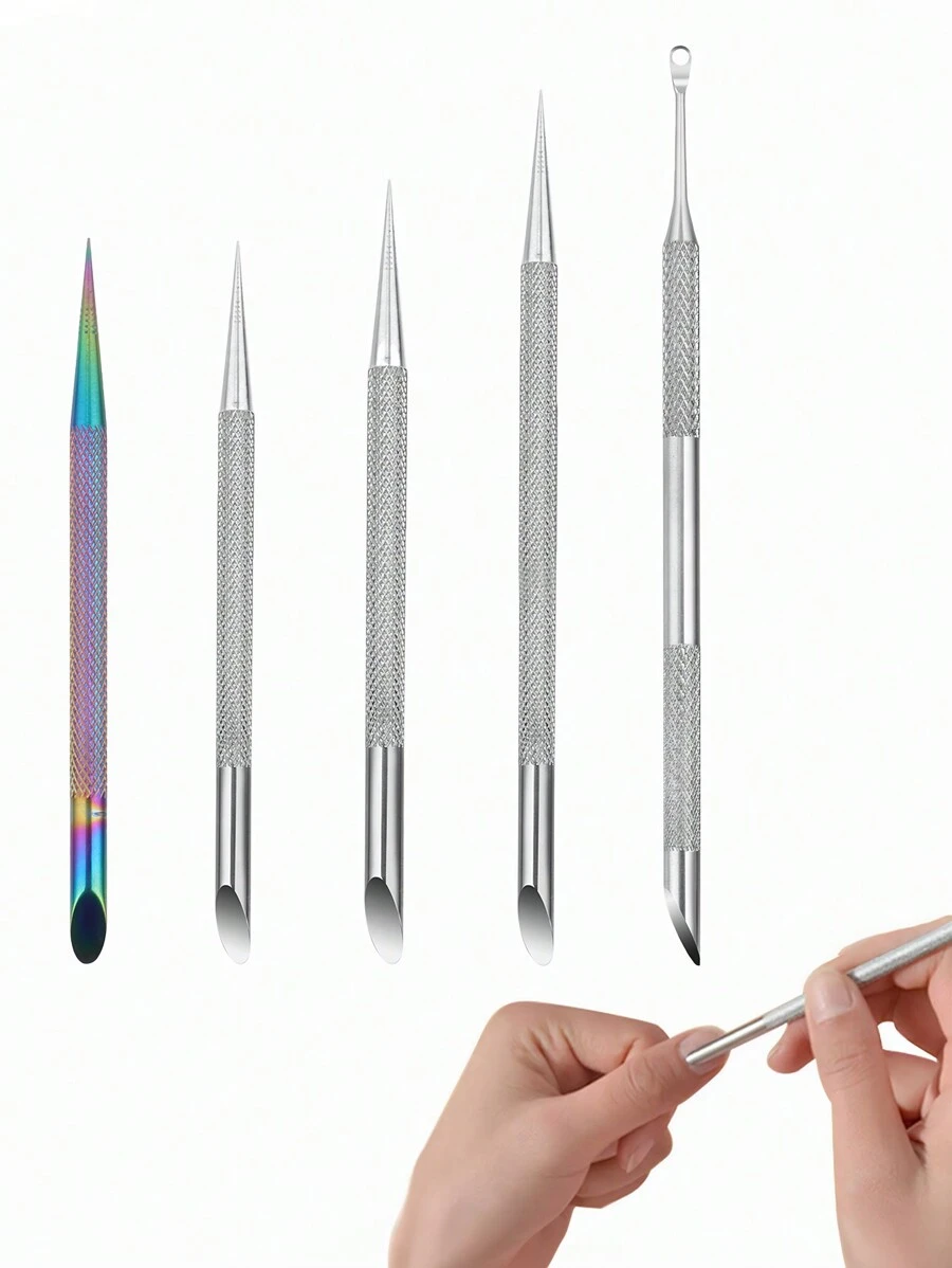 Stainless Steel Cuticle Pusher Nail Dotting Pen Nail Care Tool Double ...