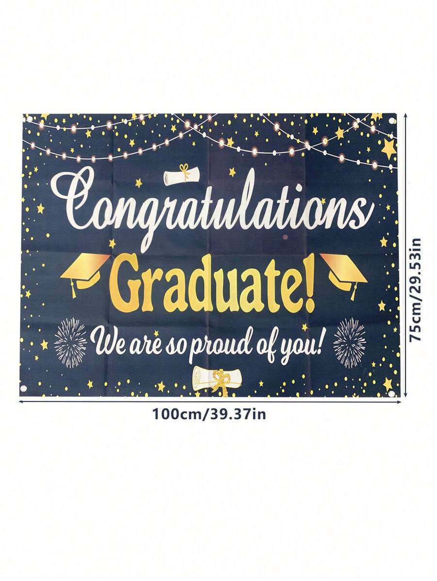 1pc-2024 Graduation Decoration Banner, Congrats Grad Banner Background ...