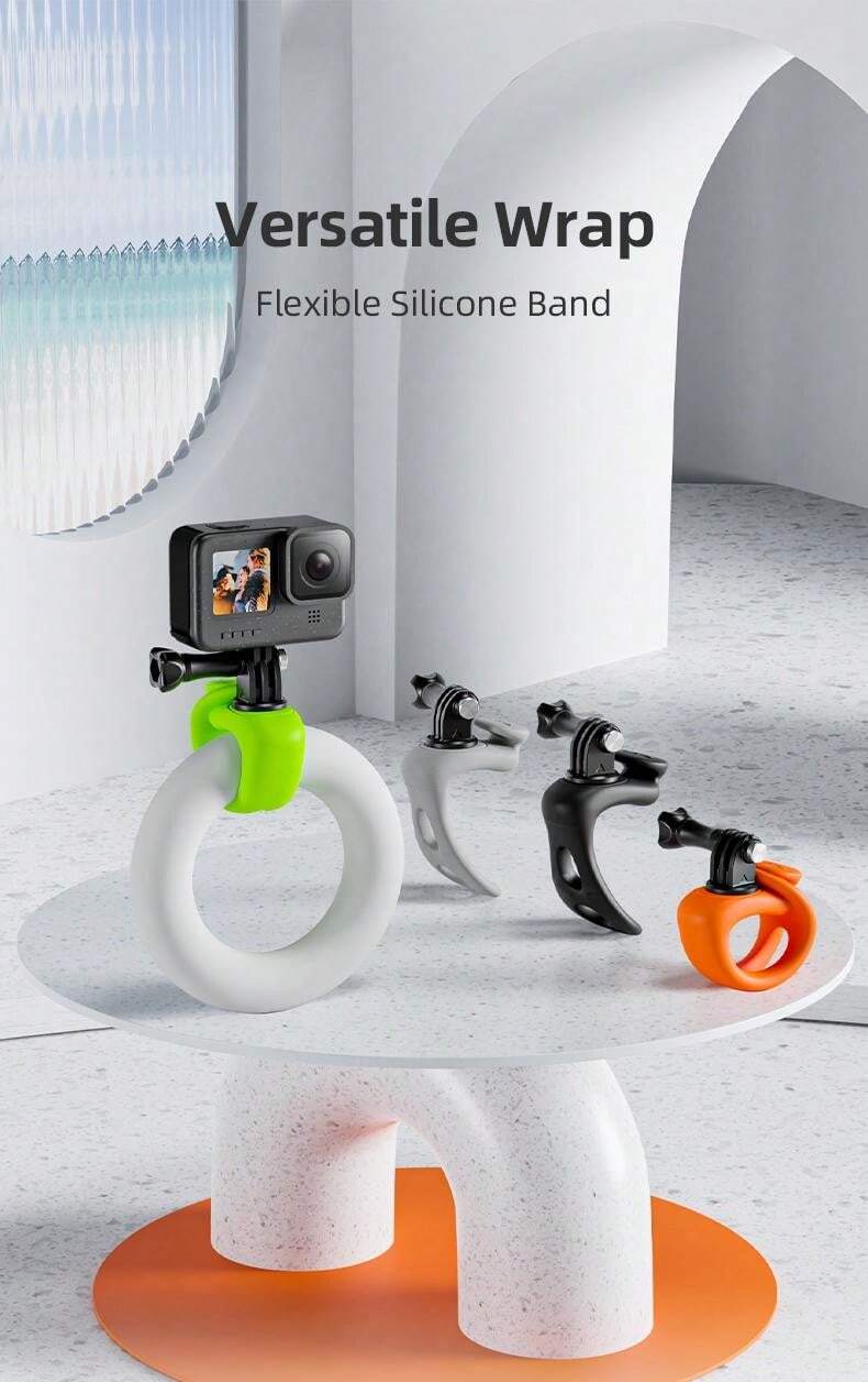 TELESIN מצלמת 360 רצועה הר רצועה גמישה אופניים כידון אופנוע צינור רול ...