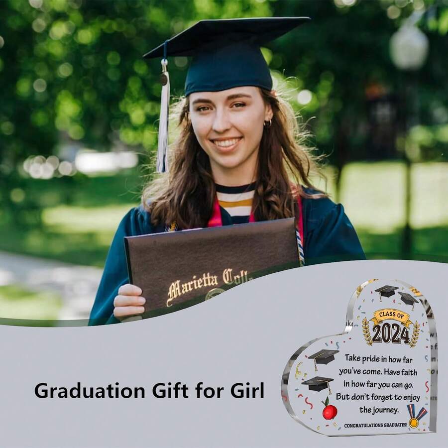 1pc 2024 Graduation Inspirational Acrylic Gift For Women, Graduation ...