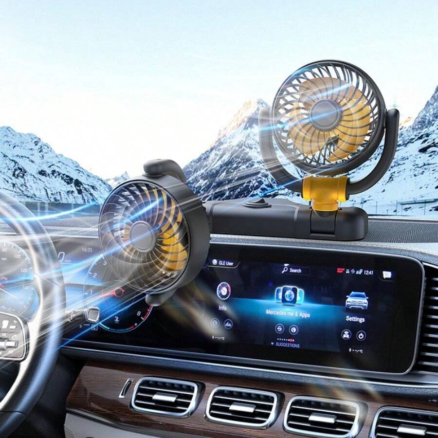SUITU Car Mounted Refrigeration Fan, Strong Wind Dual Head Electric Fan ...