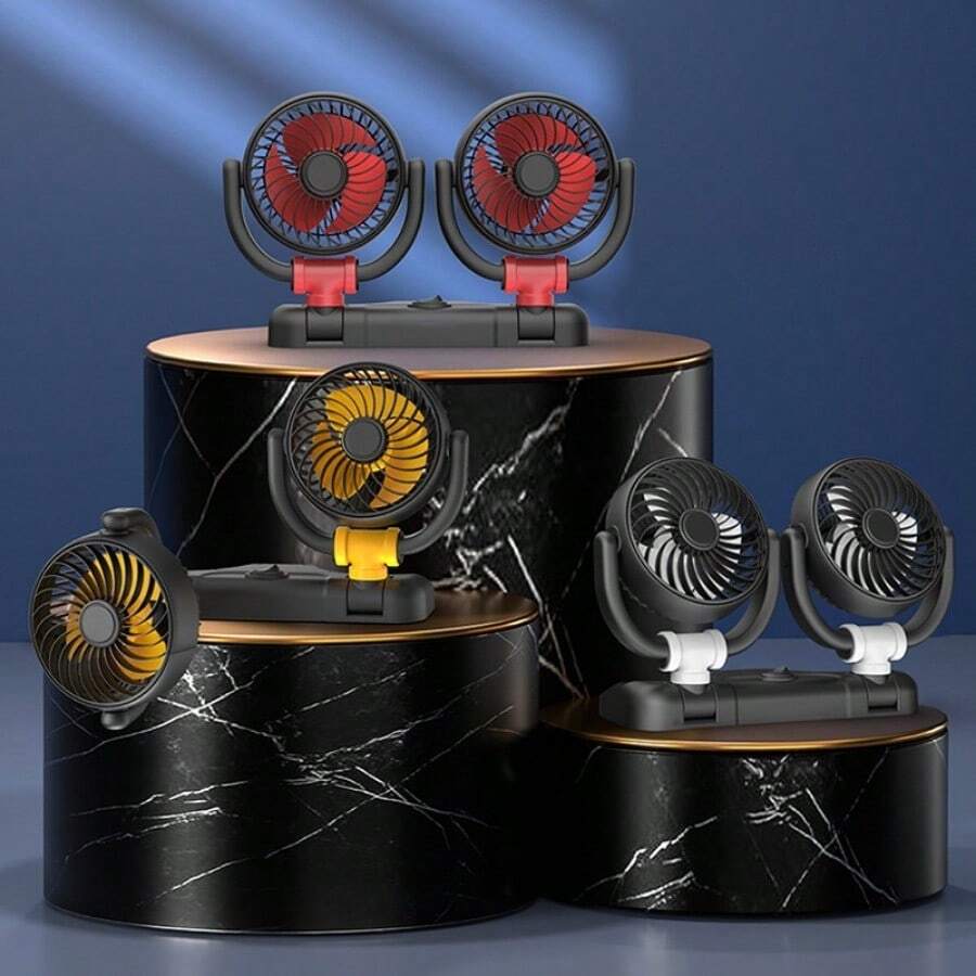 SUITU Car Mounted Refrigeration Fan, Strong Wind Dual Head Electric Fan ...
