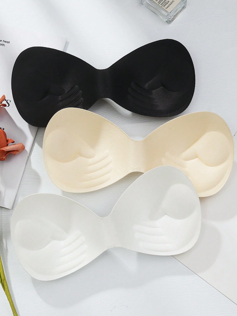 3PCS Sponge Bra Insert Pads Invisible Anti-Convex Chest Enhancer Pads ...