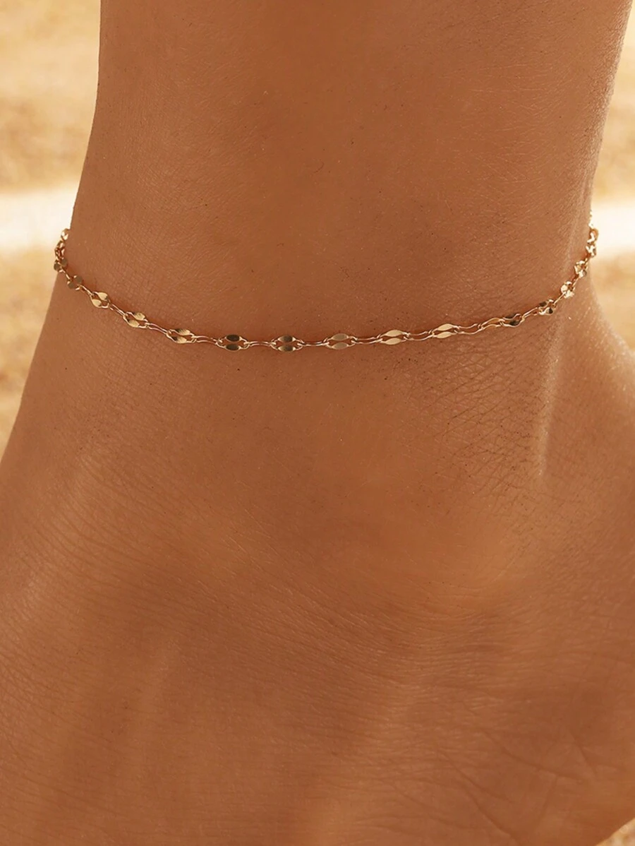 1pc Simple & Versatile Casual Mouth-Shaped Chain Anklet With Minimalist ...
