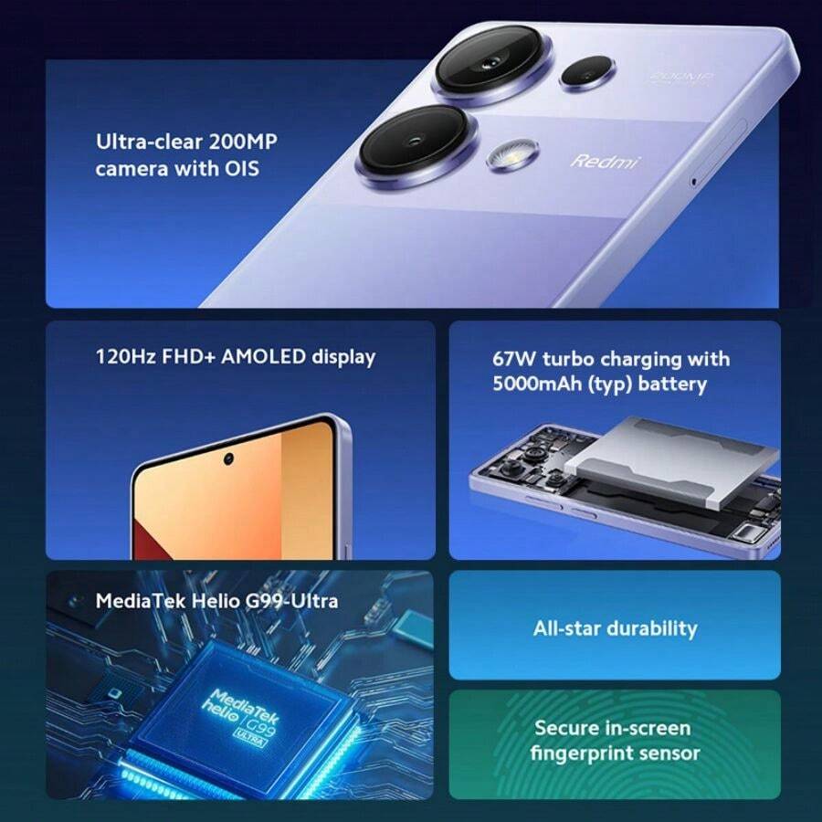 Mi Redmi Note 13 Pro Global Version Smartphone NFC 200MP OIS Camera 67W ...