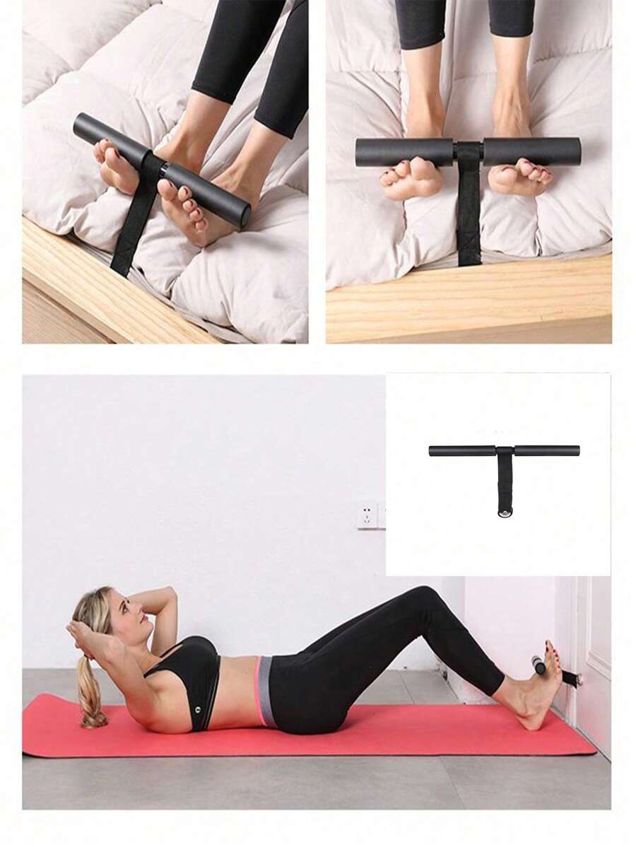 1pc Black Sit-Up Assistant, Door And Bed Sit-Up Bar, Portable Abdominal ...