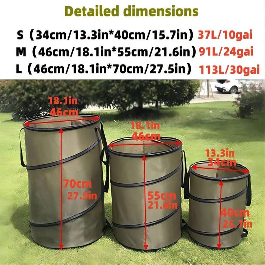 1 Outdoor Gardening Camping Camp Folding Trash Bin Oxford Portable ...