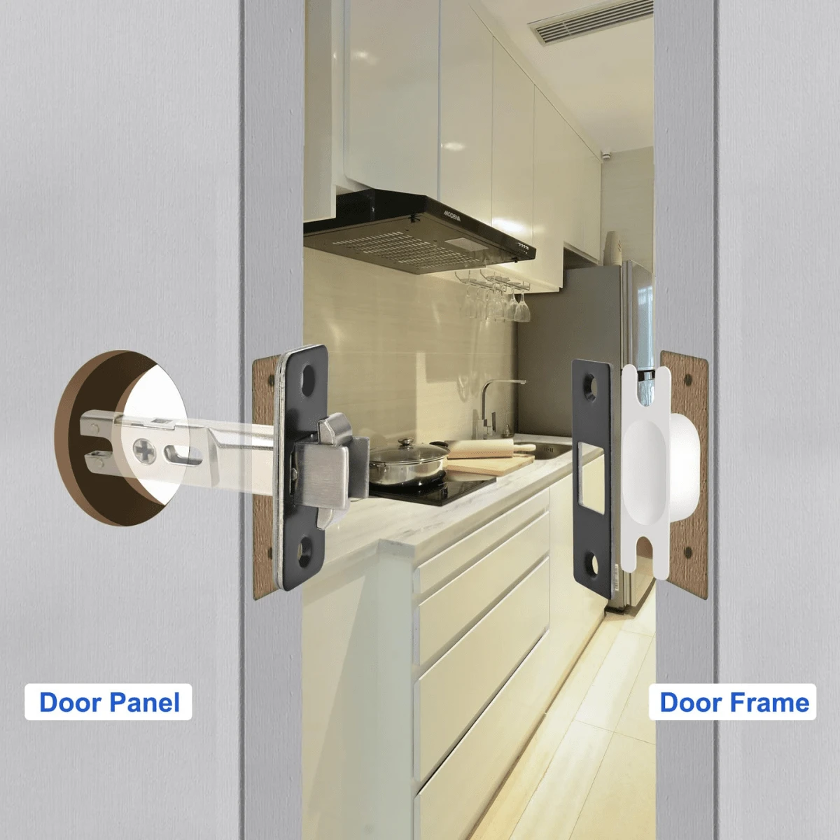 Matte Black Privacy Square Pocket Door Lock With Color-Coded Indicator ...