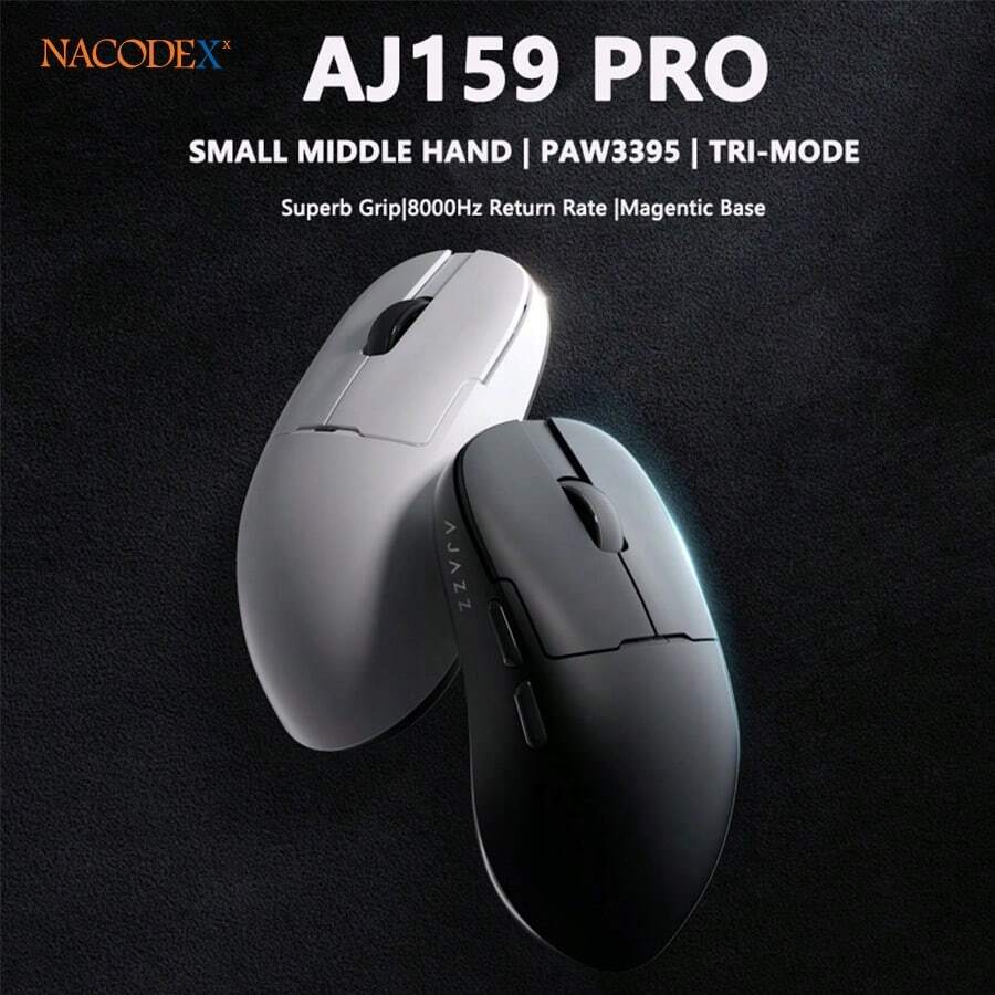 NACODEX-Triple Mode Gaming Gaming Office Mouse Long Life PAW3395 Hole ...