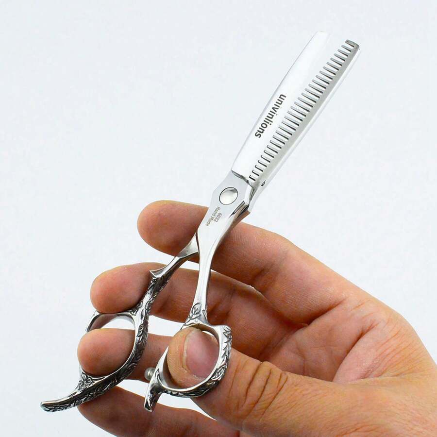 univinlions 440C 6.0 Inch Laser Wire (With Small Teeth) Hairdressing Cutting Scissor Thinning ...