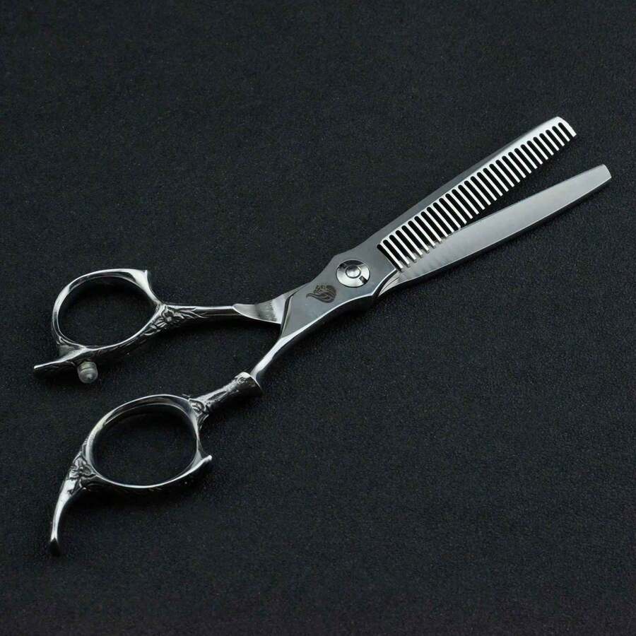 univinlions 440C 6.0 Inch Laser Wire (With Small Teeth) Hairdressing Cutting Scissor Thinning ...