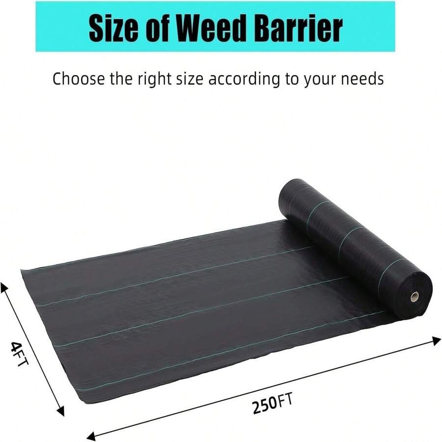 4ft X 250 Ft Weeds Barrier Landscape Fabric, Premium Non-Woven 1.8oz ...