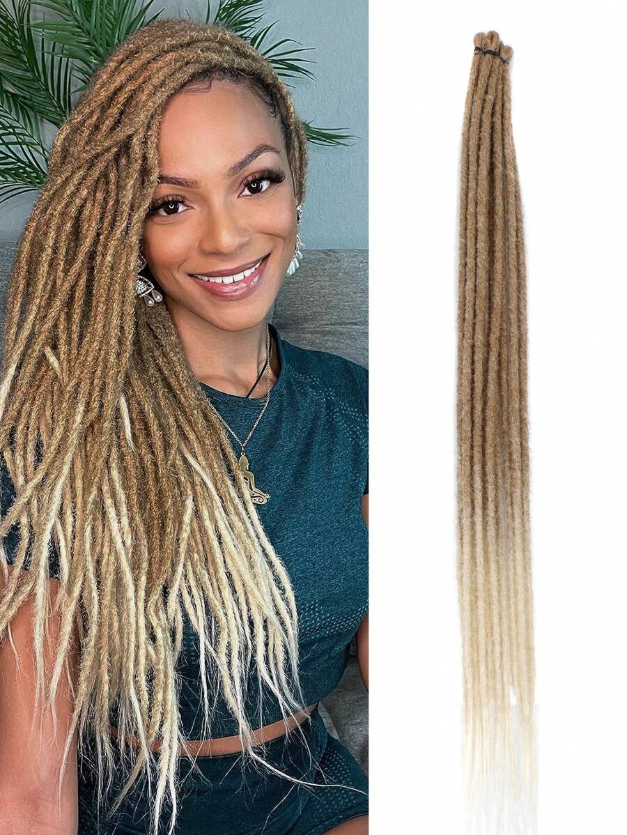 24 Inch Synthetic Dreadlock Extensions 10 Strands/Pack Single Ended 100 ...