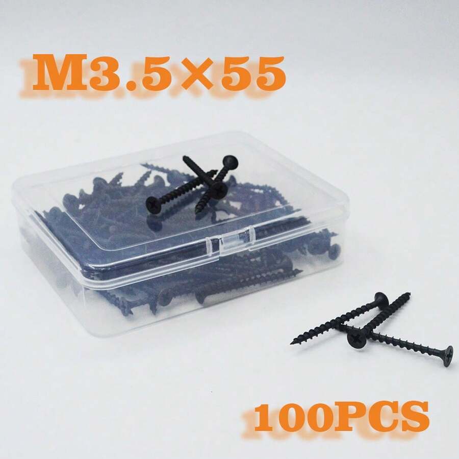 100PCS/275PCSBlack High-Strength M3.5 Countersunk Head Self Tapping Screws, Black Dry Wall ...