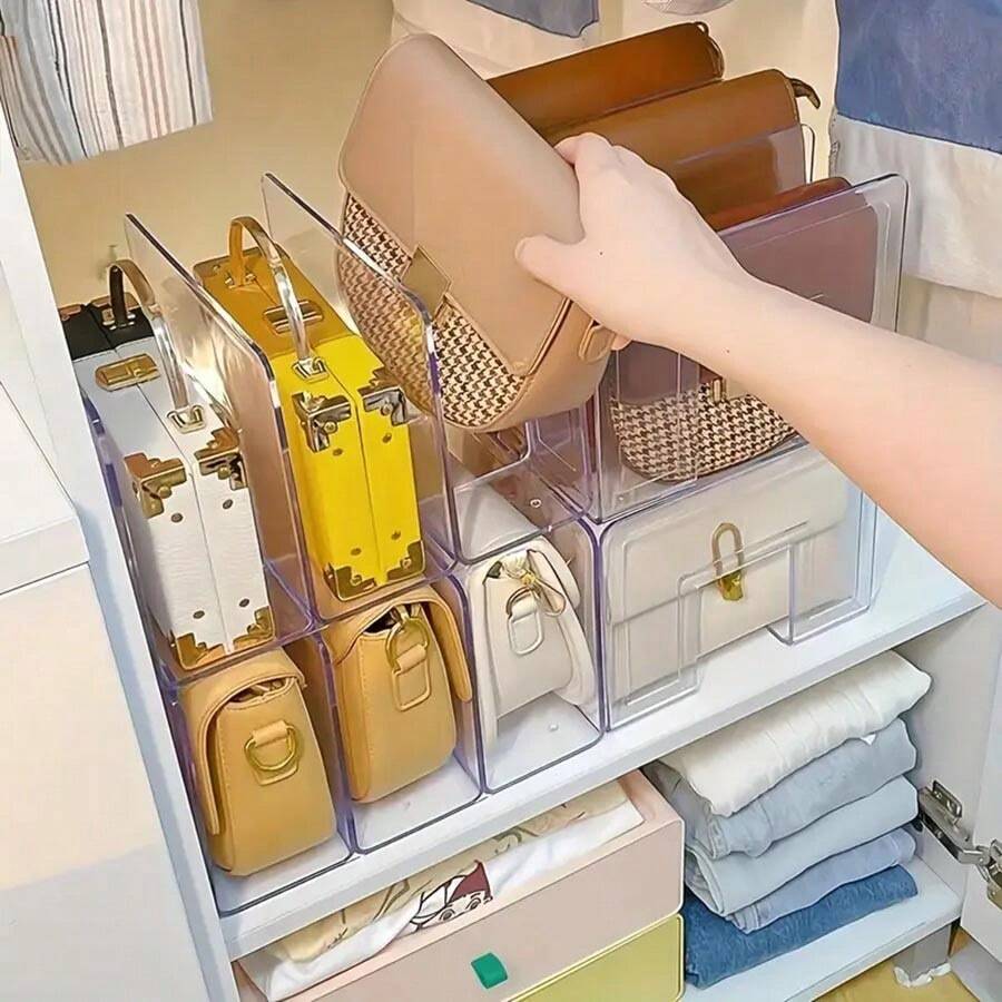 2pcs Clear Closet Bag Storage Dividers, Space-Saving Compartment ...