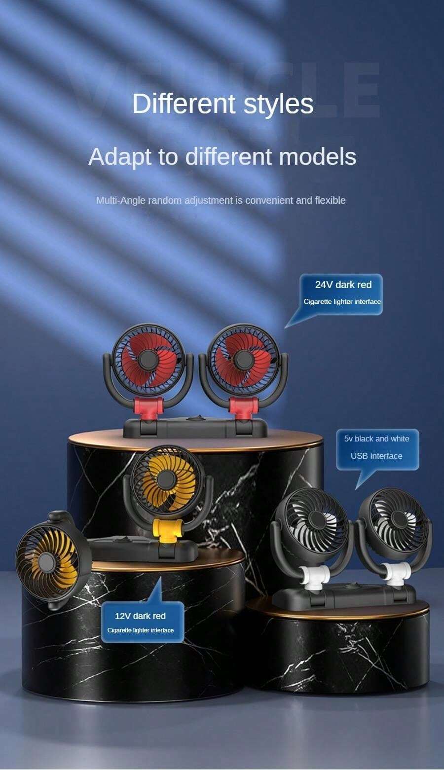 SUITU Car Mounted Refrigeration Fan, Strong Wind Dual Head Electric Fan ...