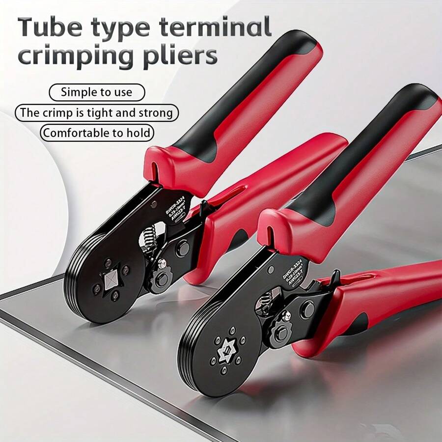 1pc Crimping Pliers, Multi-Functional Electrician-Use Adjustable Ratchet Terminal Connector ...