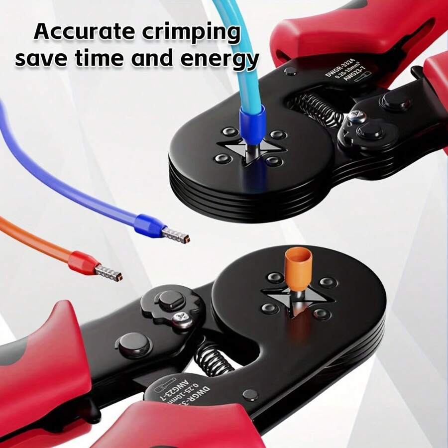 1pc Crimping Pliers, Multi-Functional Electrician-Use Adjustable Ratchet Terminal Connector ...