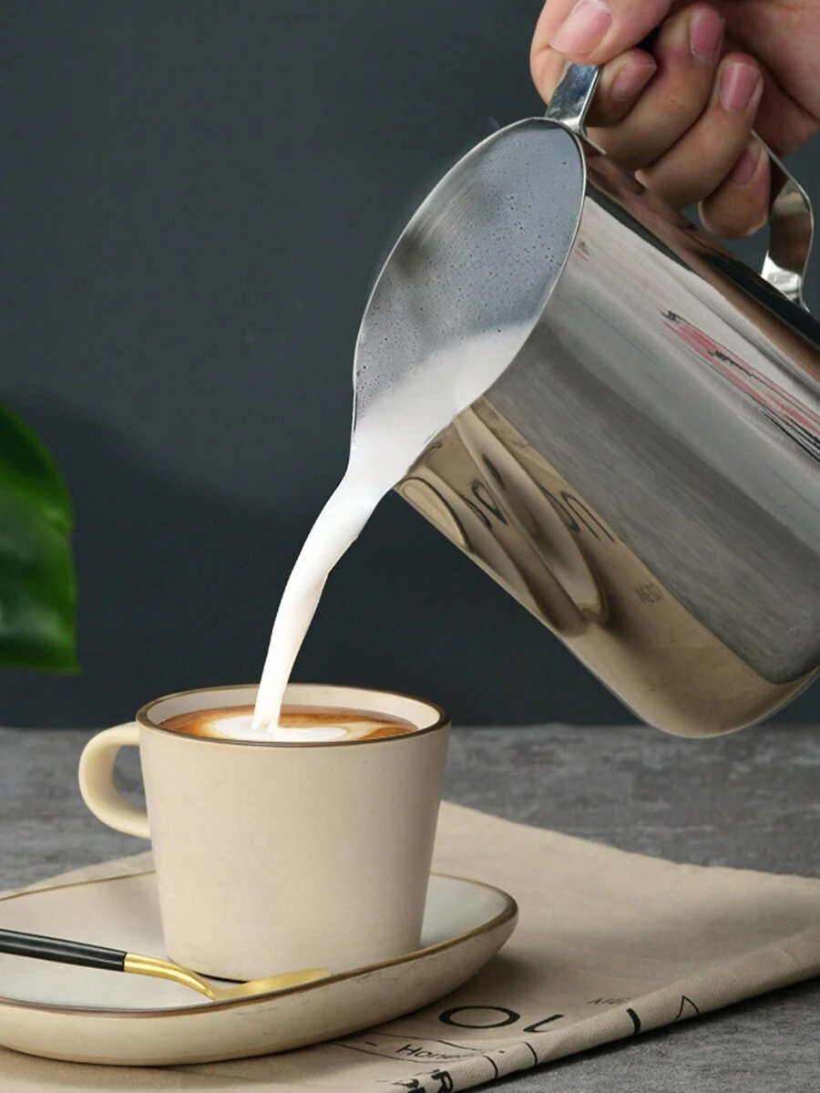 1pc 350ml Stainless Steel Latte Art Cup, Milk Frothing Pitcher, Coffee ...