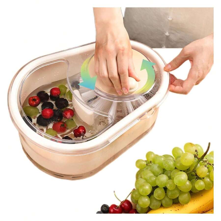 Fruit Cleaner Spinner, Fruit And Vegetable Washing Machine With Brush ...