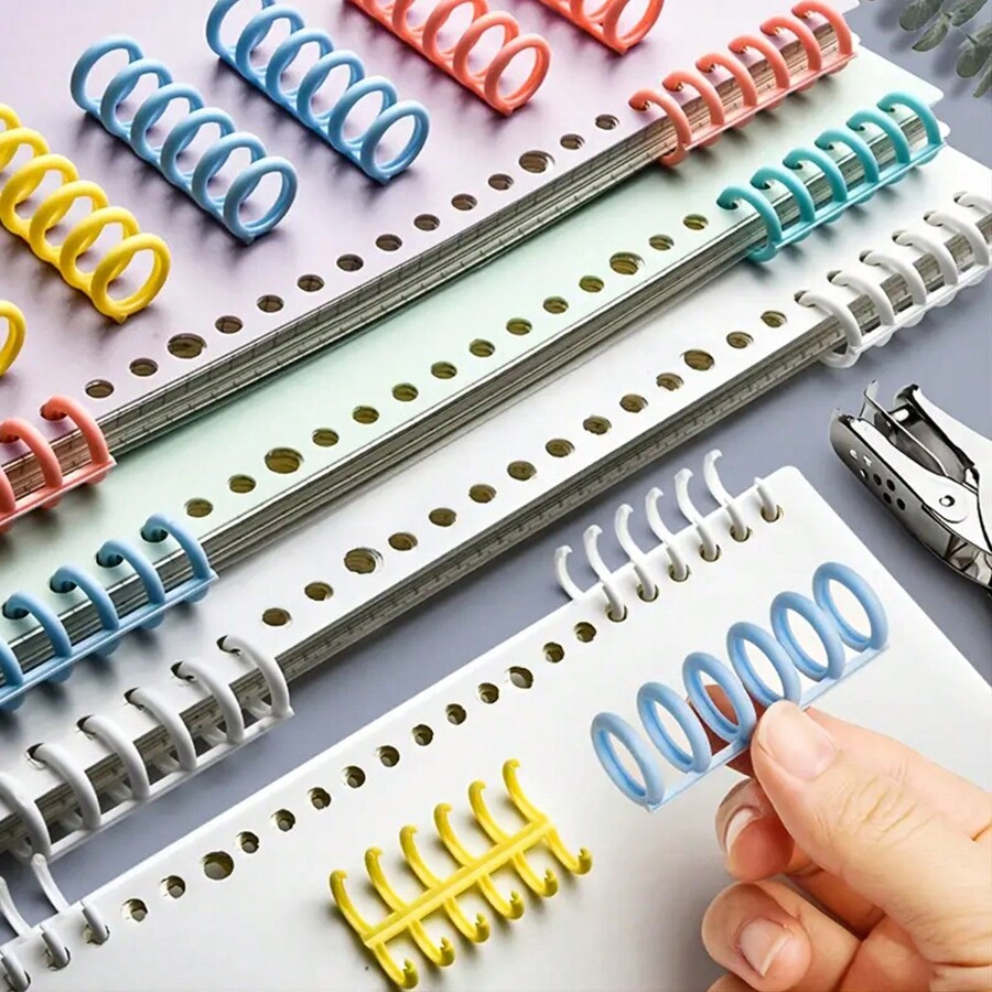 10pcs Plastic Loose Leaf Binders, 6-Holes Bookbinding Rings, Ring ...