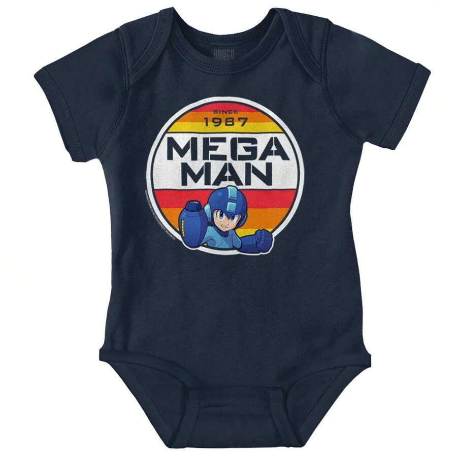 Classic Retro Video Game Mega Man Baby Romper Boys Or Girls Brisco ...