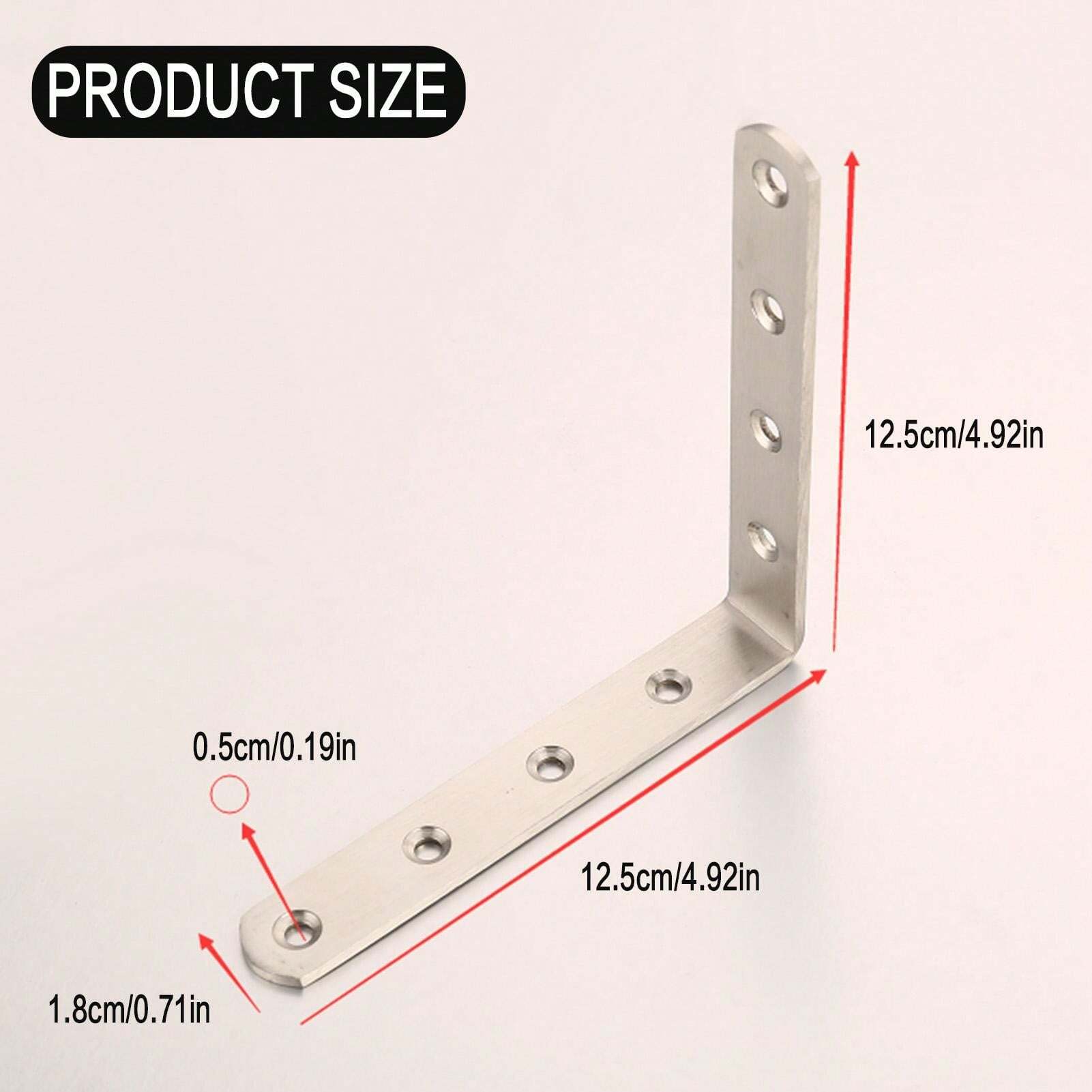 1/4pcs Stainless Steel L-Shaped Bracket Fixed Angle Bracket Heavy Duty ...
