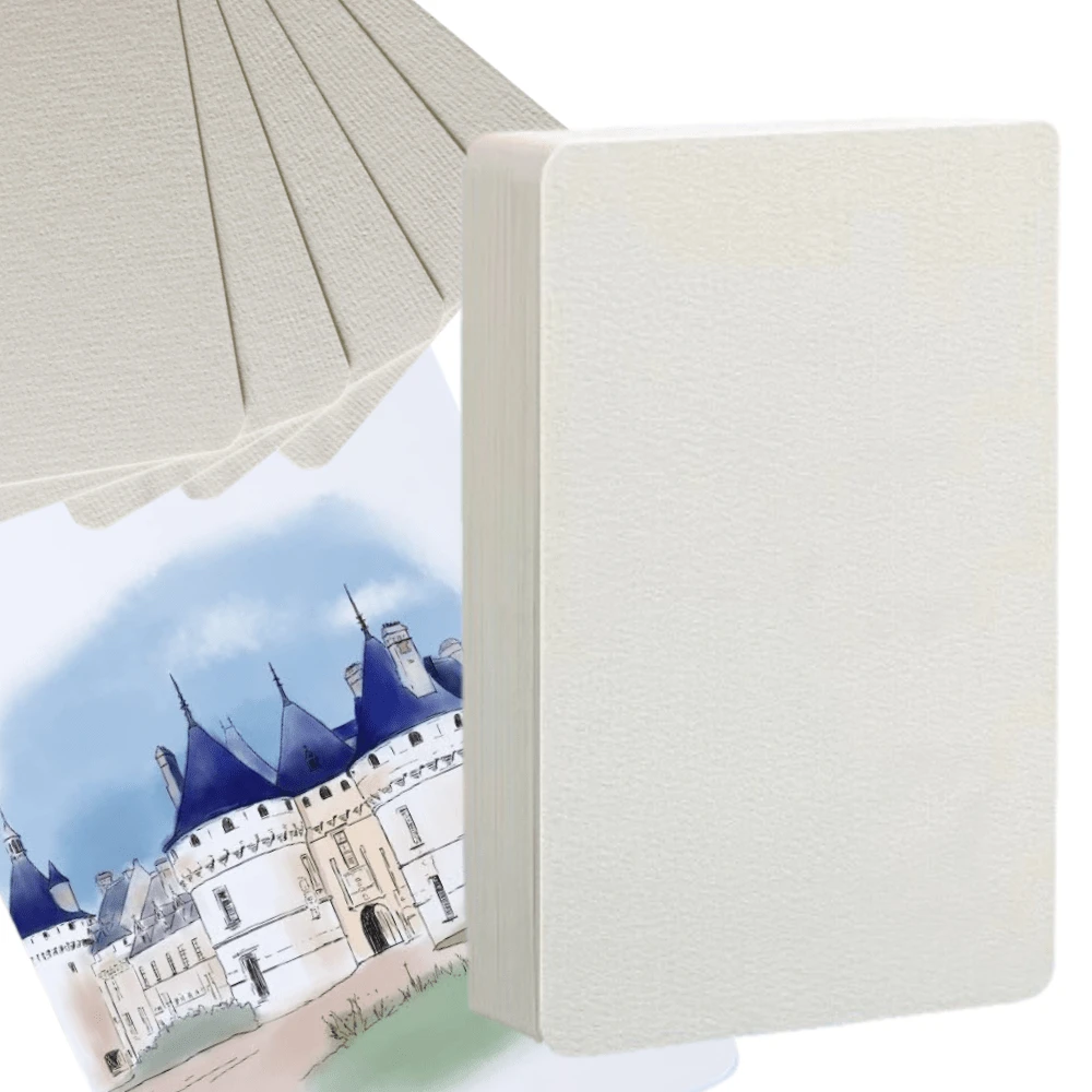 Watercolour Cardstock (4*6 Inch) Wood Pulp 300gsm White Blank Rounded ...