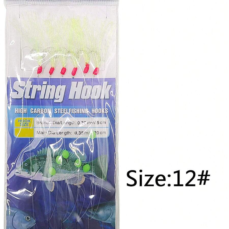 1 Pack Of 6 Colorful Silk Fishing Bait Hooks With Barbs, High-Carbon ...