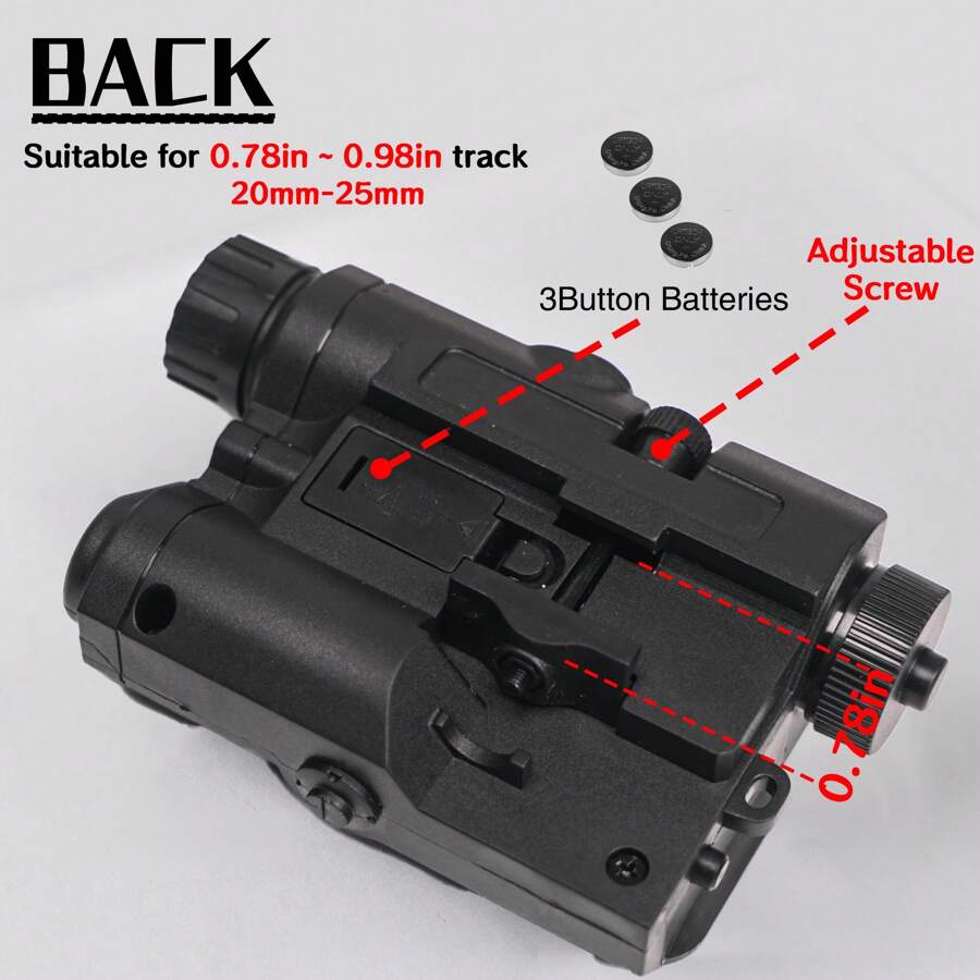 Airsoft PEQ-15 Model, Green Light + Red Light + White LED Flashlight ...